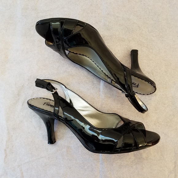 FIONI Clothing | Shoes | Fioni Slingback Heels Womens Size 6 Black ...